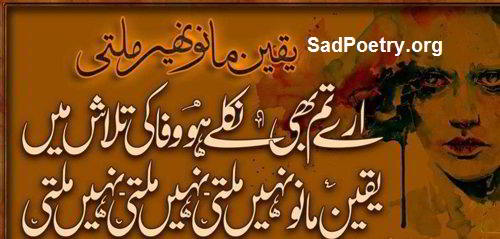 ارے تم بھی نکلے ہو وفا کی تلاش میں | SadPoetry.org